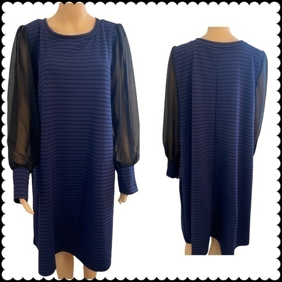 Piphany | Dresses | Piphany Womens 2x Plus Size Striped Mesh Long ...